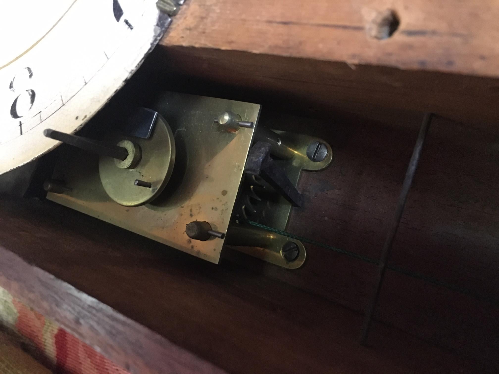 Mahogany Coffin Wall Alarm Clock by Elnathan Taber Roxbury ...
