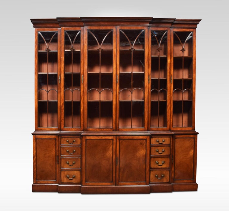 Mahogany Double Breakfront Bookcase at 1stDibs