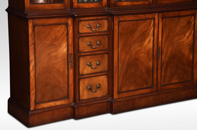 Mahogany Double Breakfront Bookcase at 1stDibs