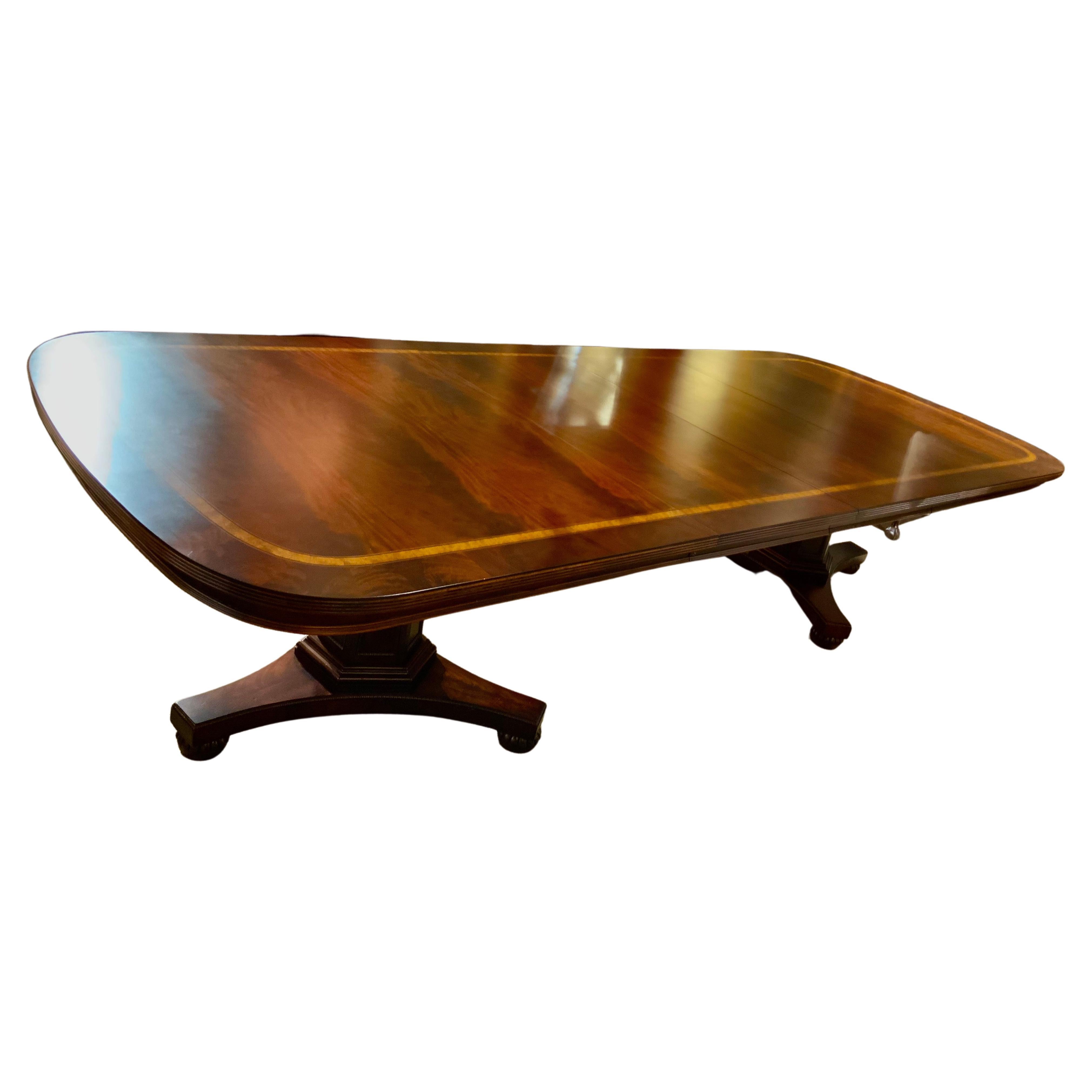 Kittinger Mahogany Dining Table with Unusual Double Pedestal Base at ...