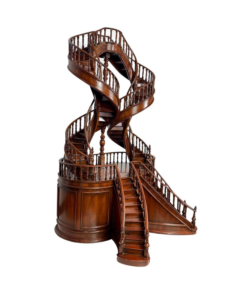 Mahogany Double Staircase Architectural Model, Late 20th Century ...