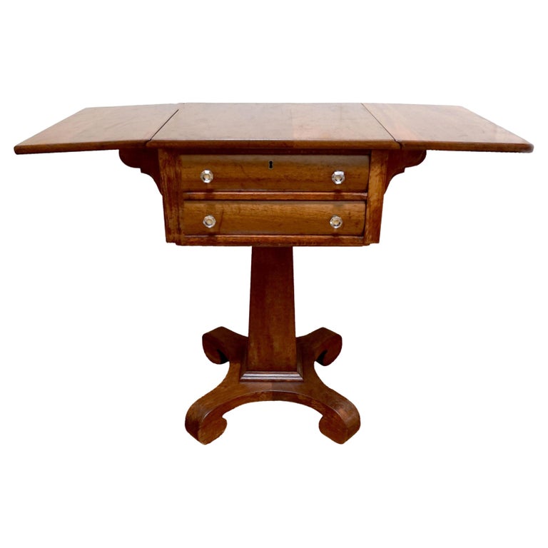 Mahogany Drop Leaf Work Table, Early 19th Century American Empire For ...