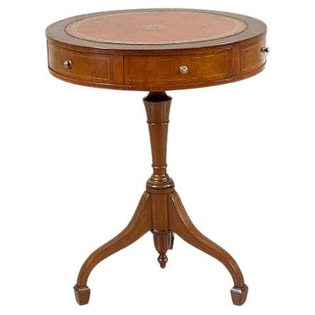 Round Mahogany Side Table From the Late 20th Century Stylized as Art ...