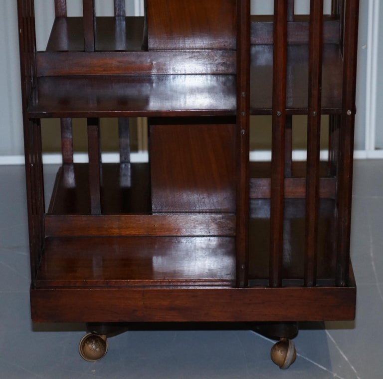 Mahogany Edwardian Revolving Library Bookcase Great Side Table Size on ...