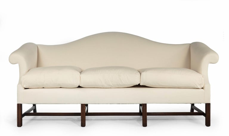 Mahogany Framed Camelback Sofa in the Manner of Thomas Chippendale at ...