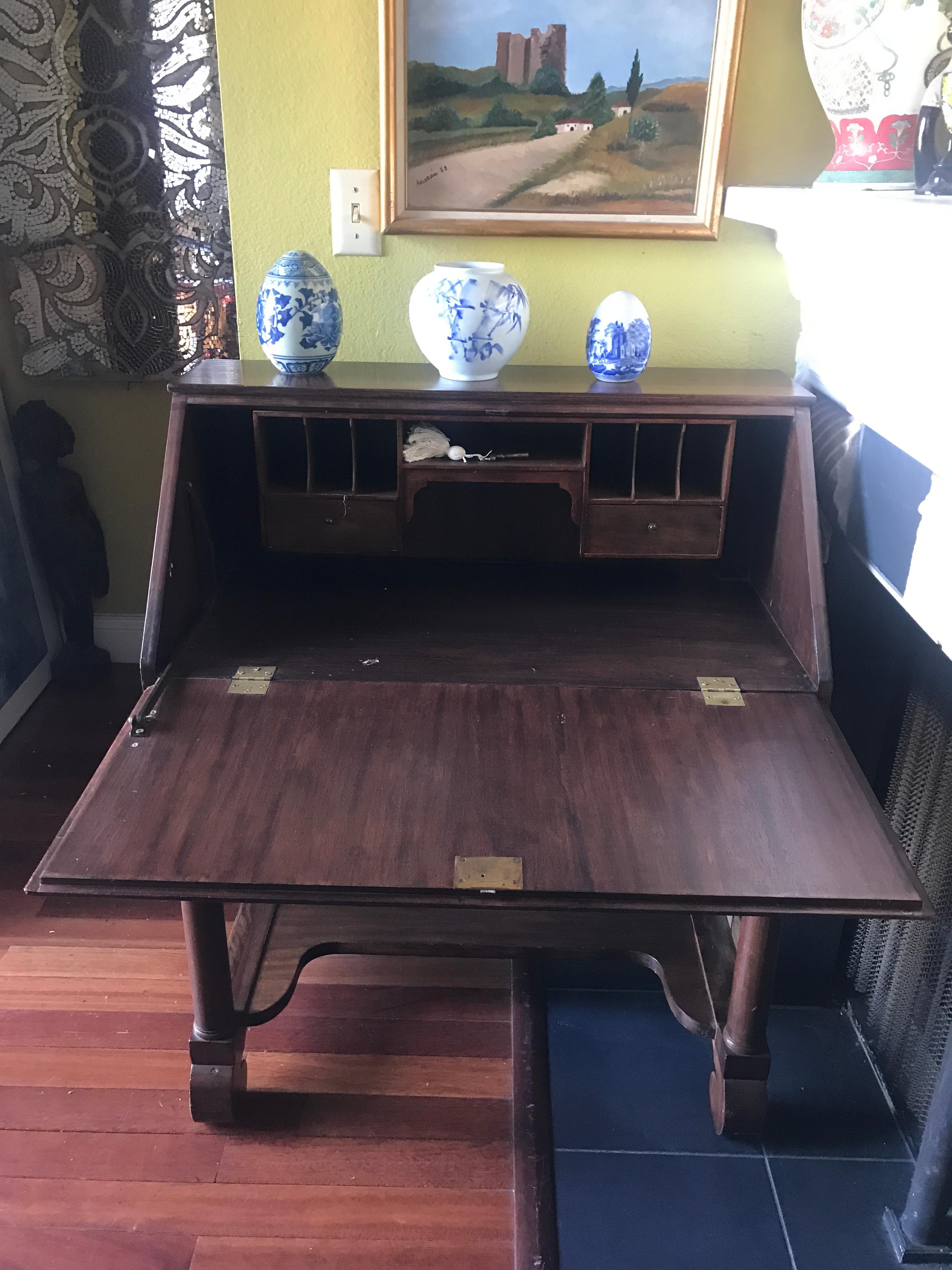 Mahogany Georgian Style Escritoire Fall Front Desk, American or English ...