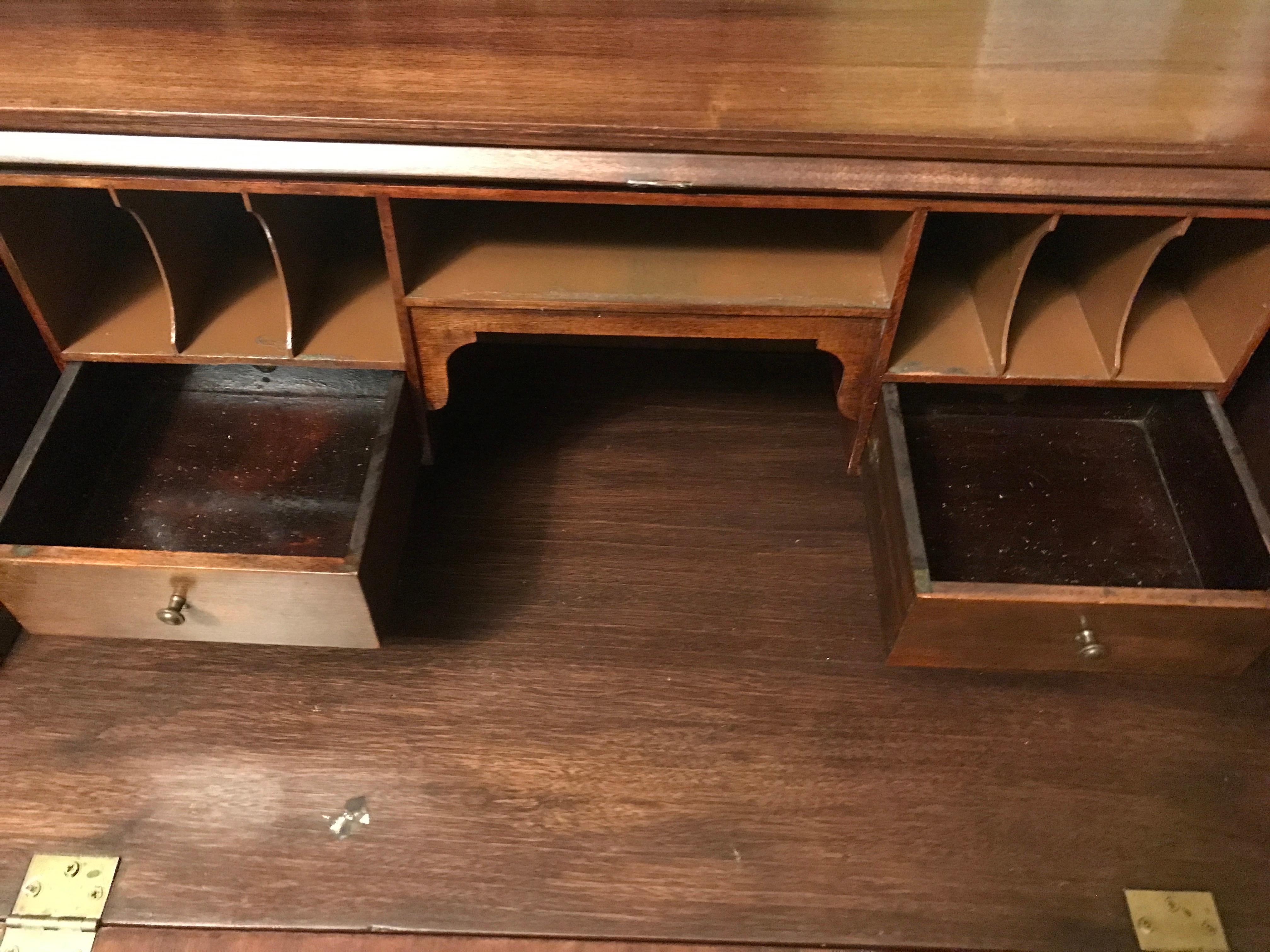 Mahogany Georgian Style Escritoire Fall Front Desk, American or English ...