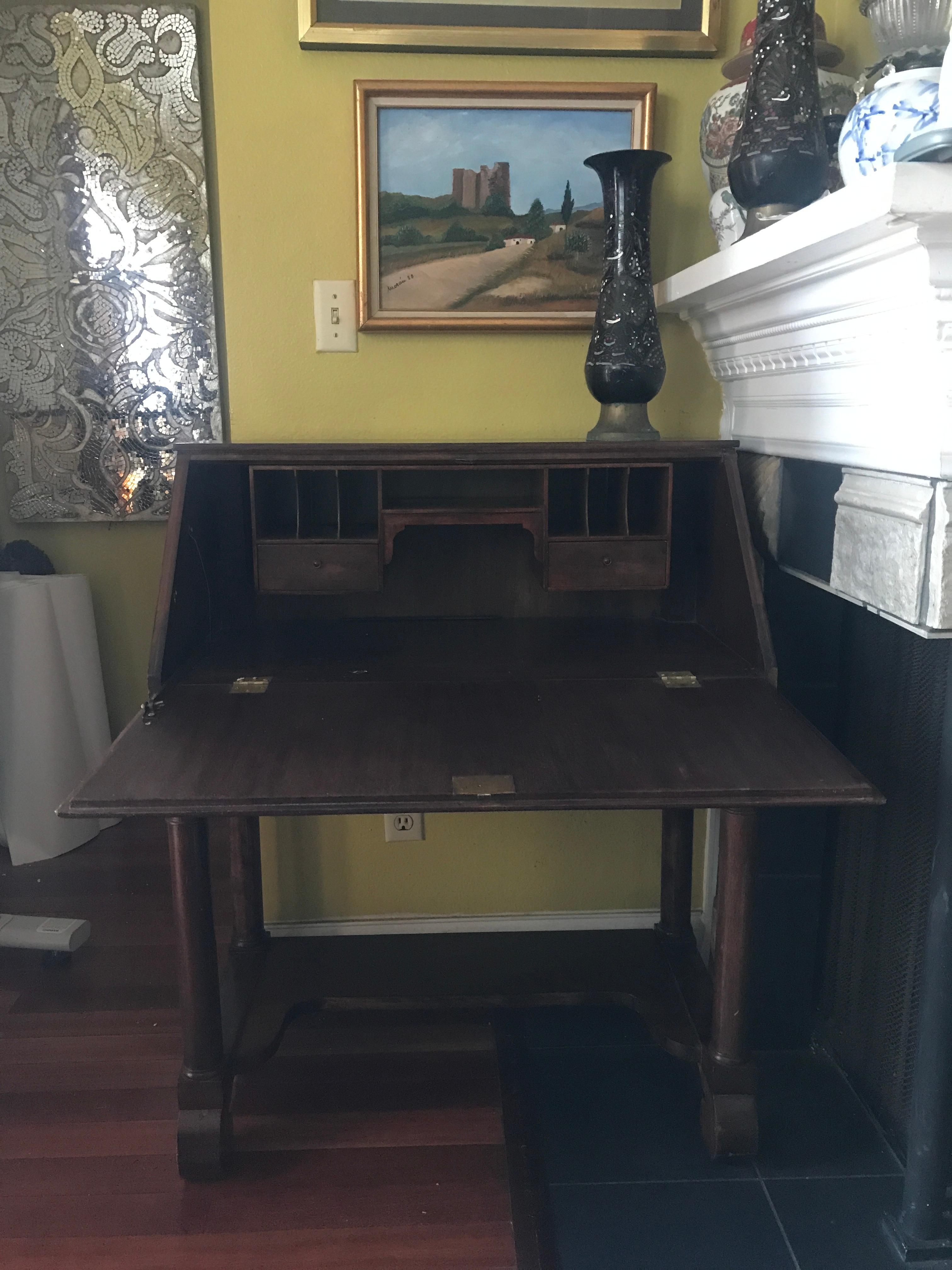 Mahogany Georgian Style Escritoire Fall Front Desk, American or English ...