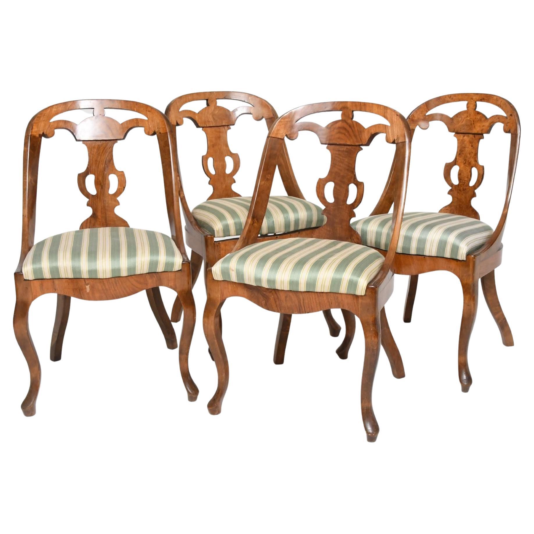 Set of Four Curved Back Dining Chairs at 1stDibs