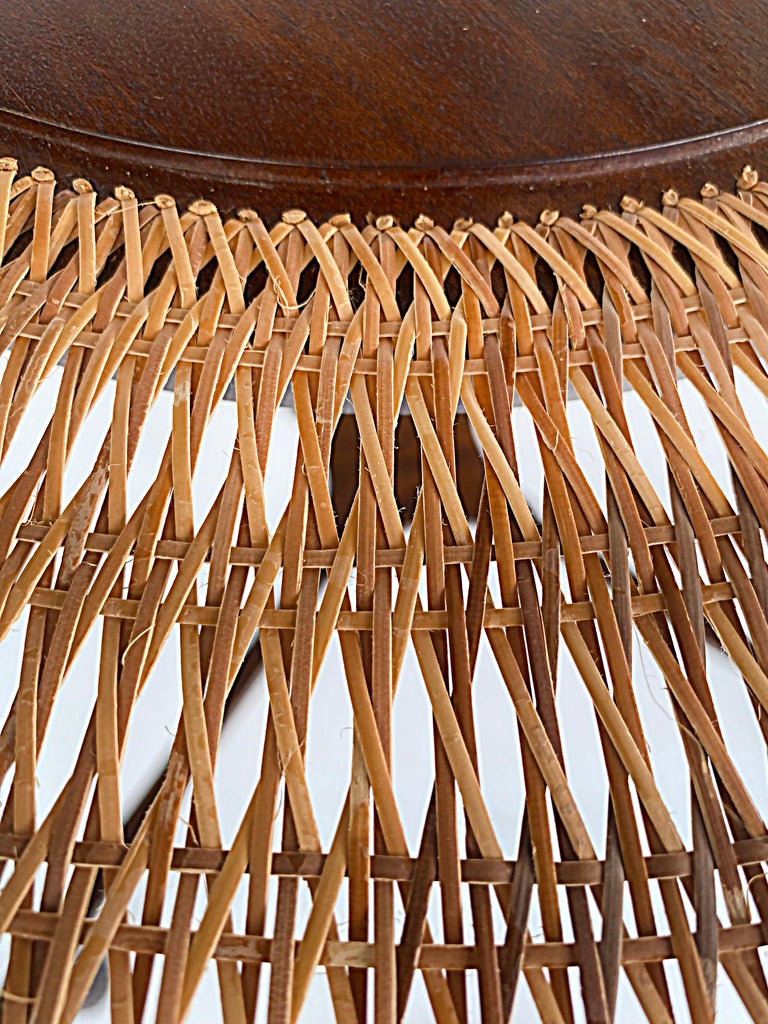 Mahogany Hand Caned Center Table with Glass Top and Fluted, Tapering ...