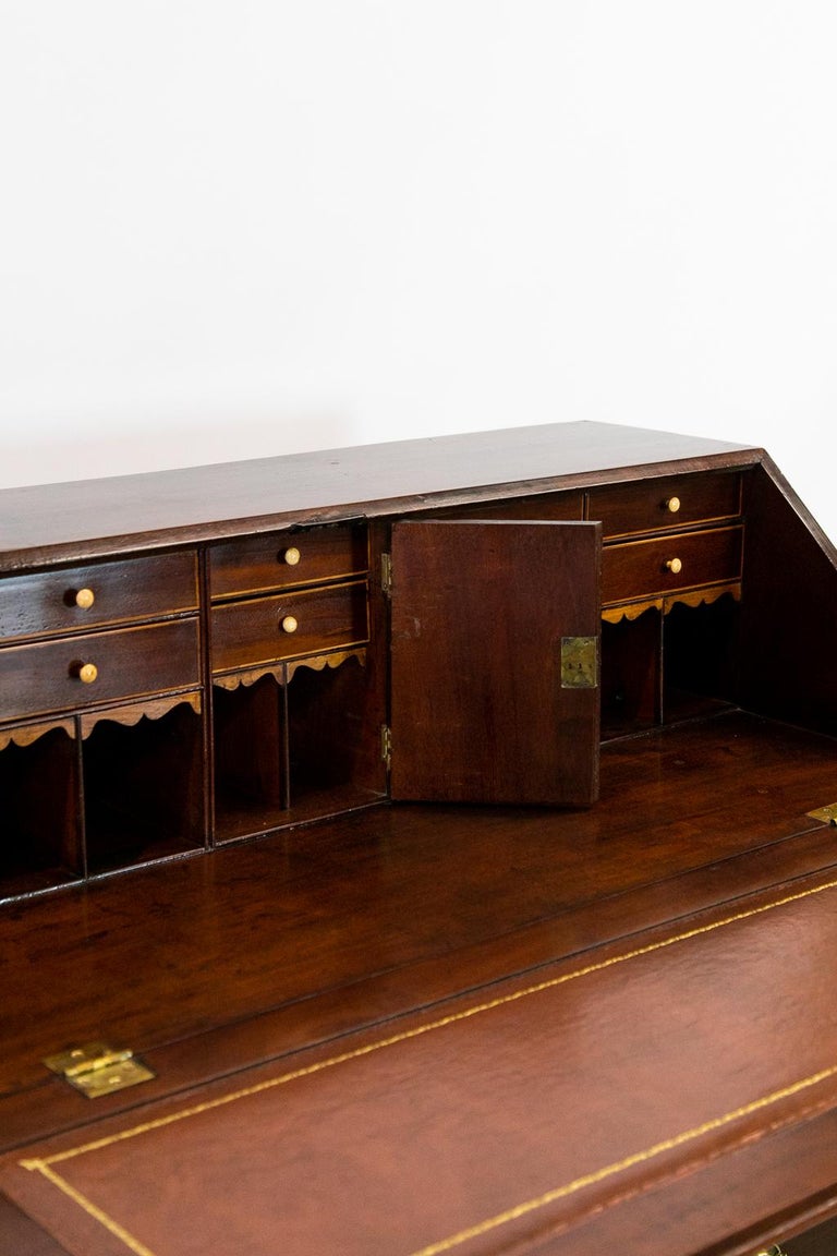 Mahogany Hepplewhite Inlaid Slant Front Desk at 1stDibs