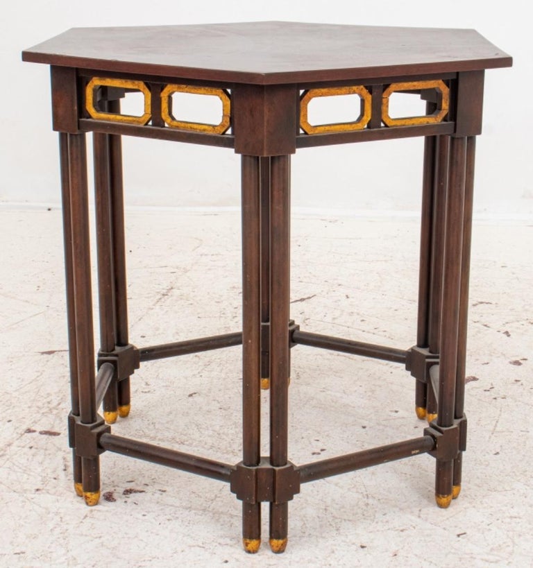 Mahogany Hexagonal End Table For Sale at 1stDibs
