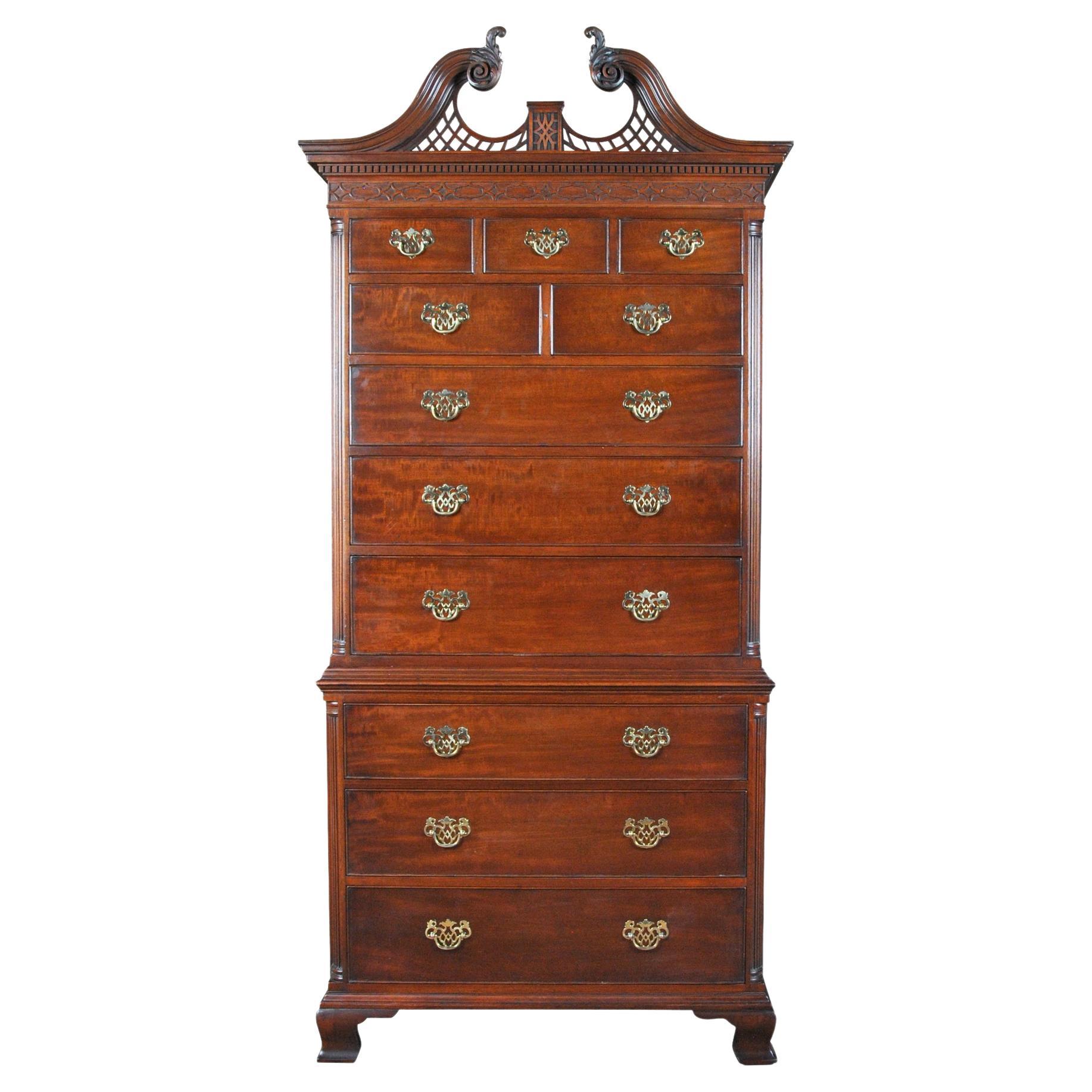 Chippendale Mahogany High Chest For Sale at 1stDibs
