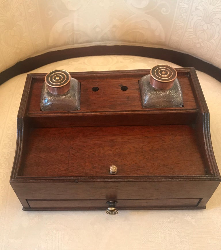Mahogany Ink Stand Desk Organizer at 1stDibs