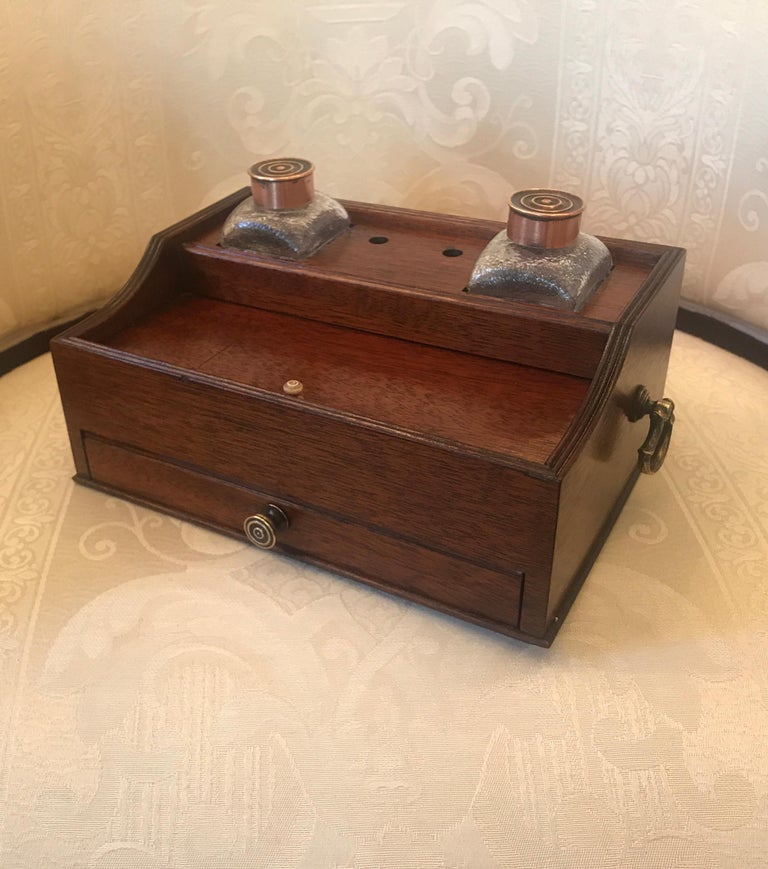 Mahogany Ink Stand Desk Organizer at 1stDibs