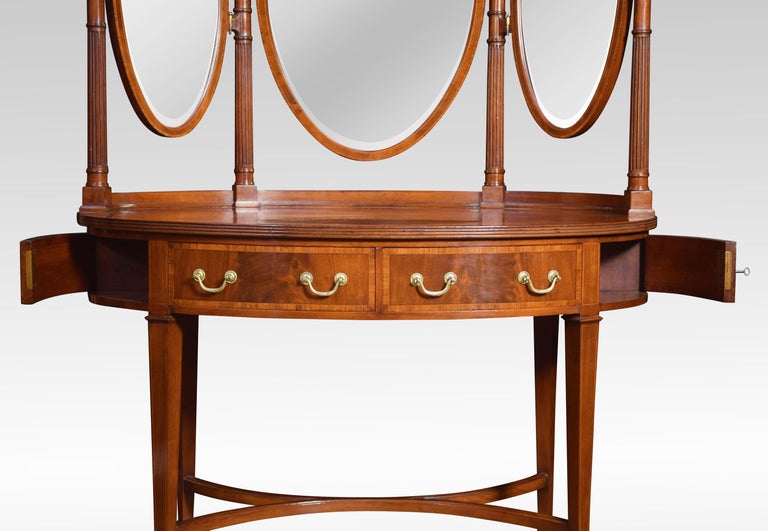 Mahogany Inlaid Oval Dressing Table at 1stDibs