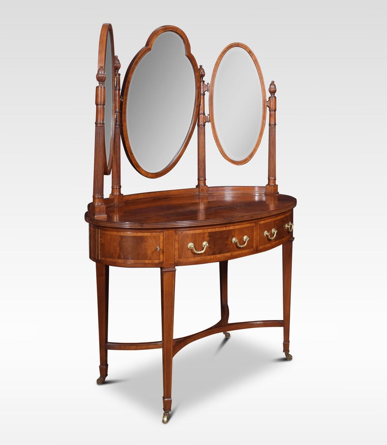 Mahogany Inlaid Oval Dressing Table at 1stDibs