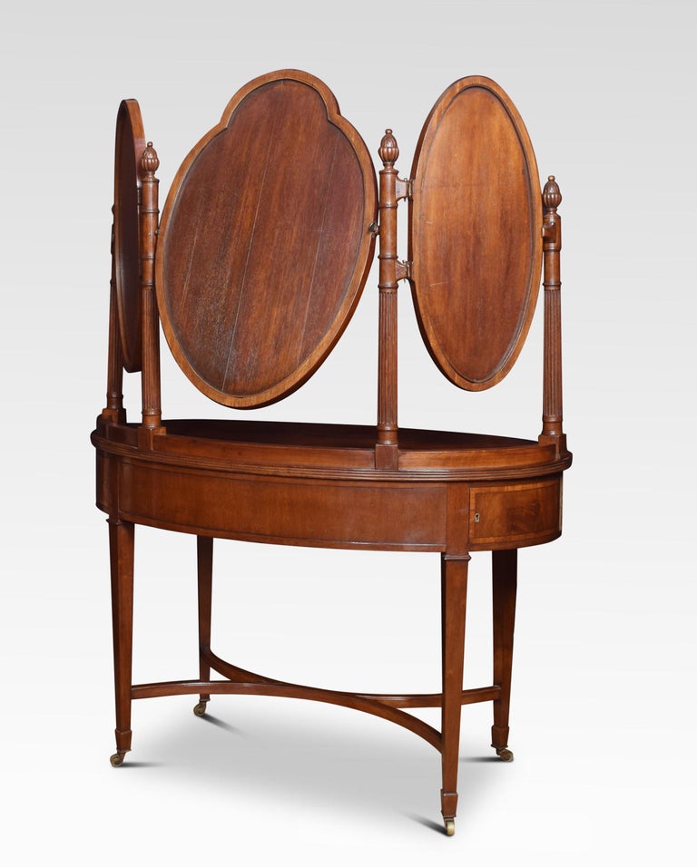 Mahogany Inlaid Oval Dressing Table at 1stDibs