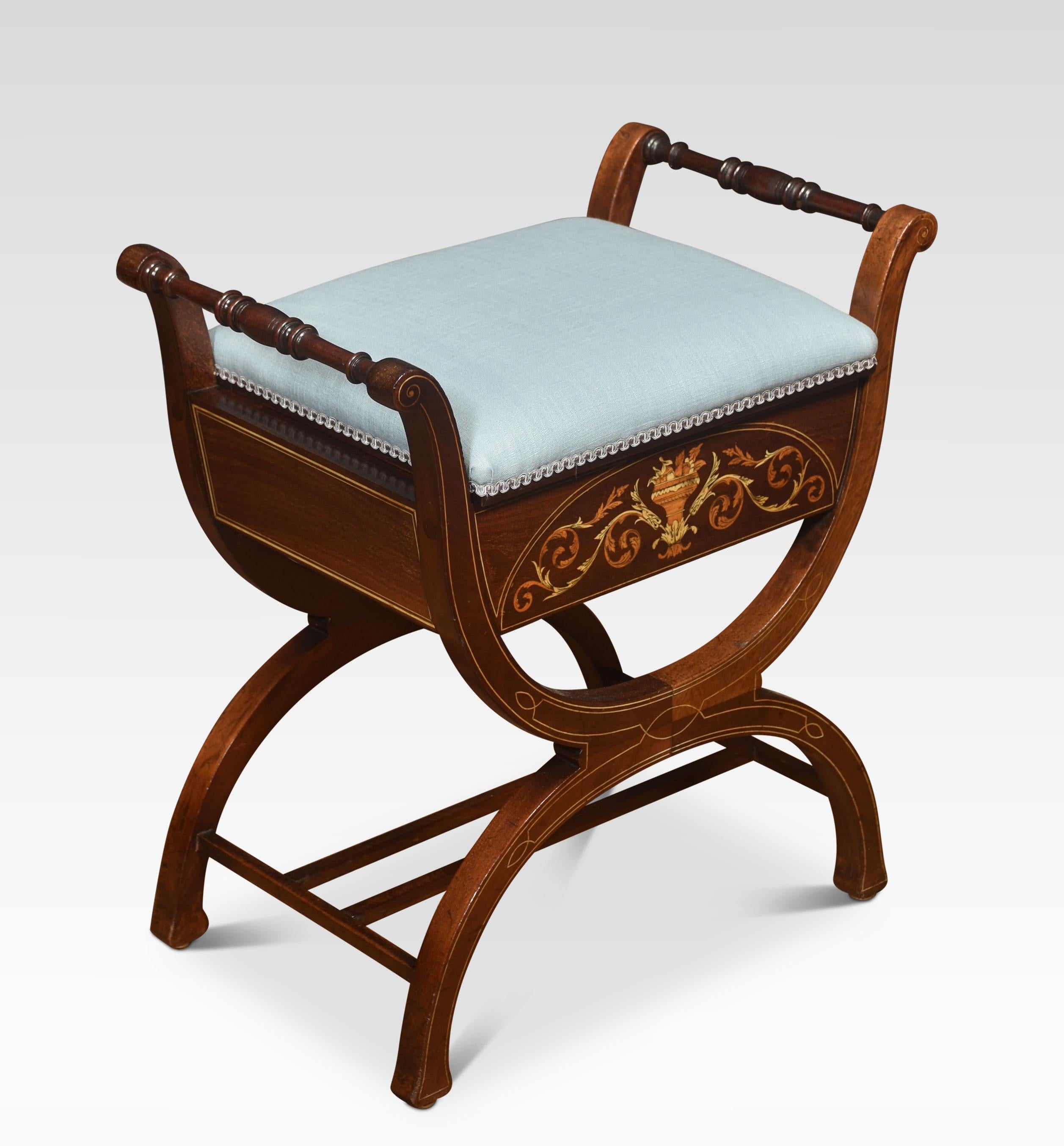 Mahogany Inlaid Piano Stool at 1stDibs