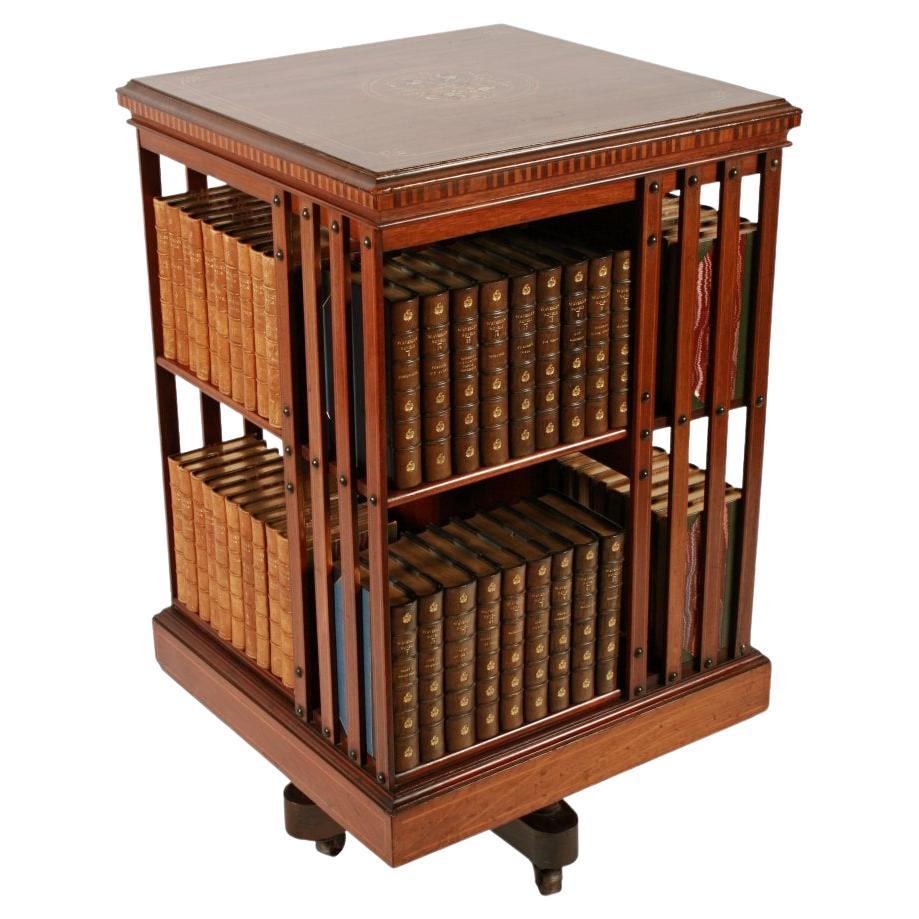 Antique Victorian Revolving Bookcase Flame Mahogany, 19th C For Sale at ...