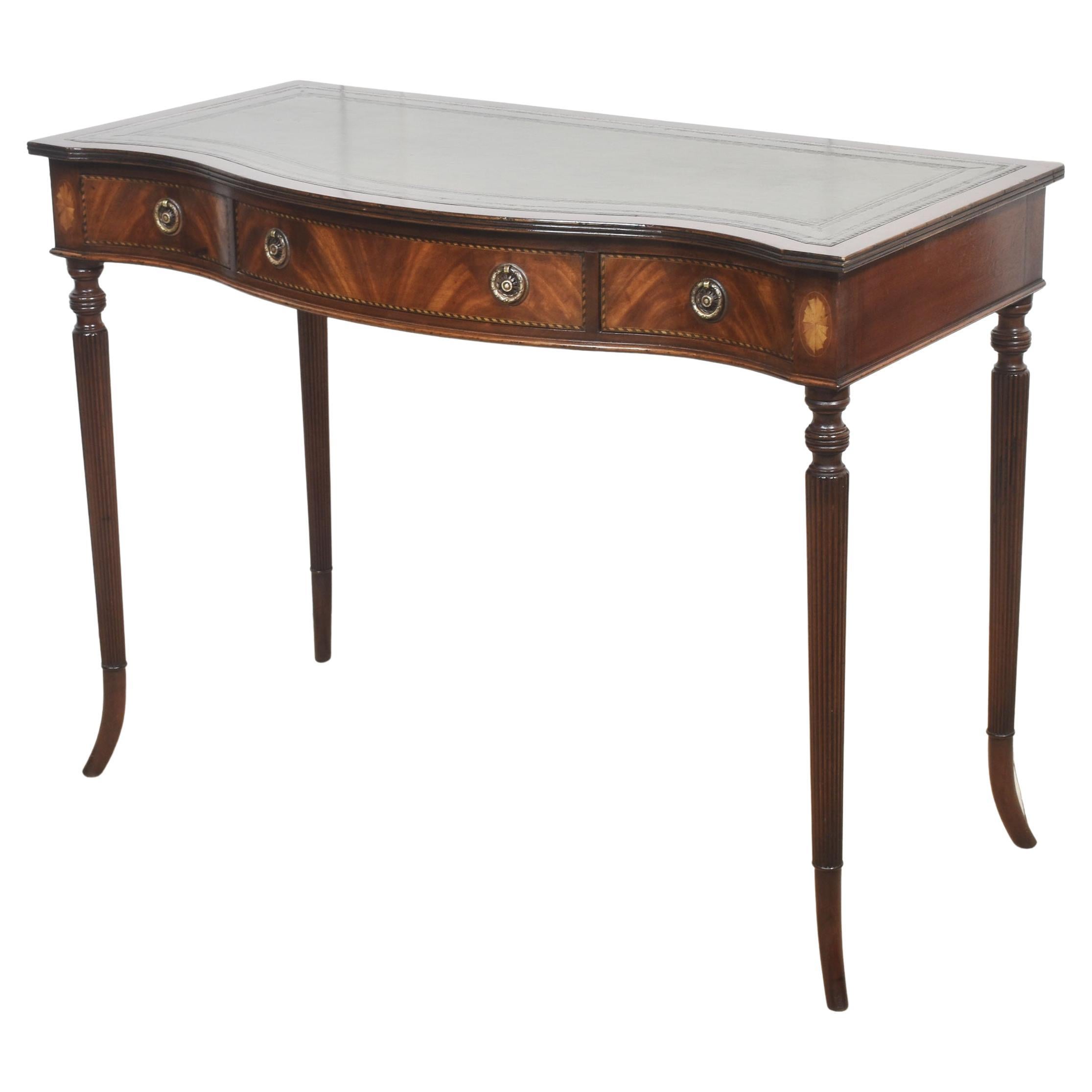 Mahogany inlaid writing desk For Sale at 1stDibs