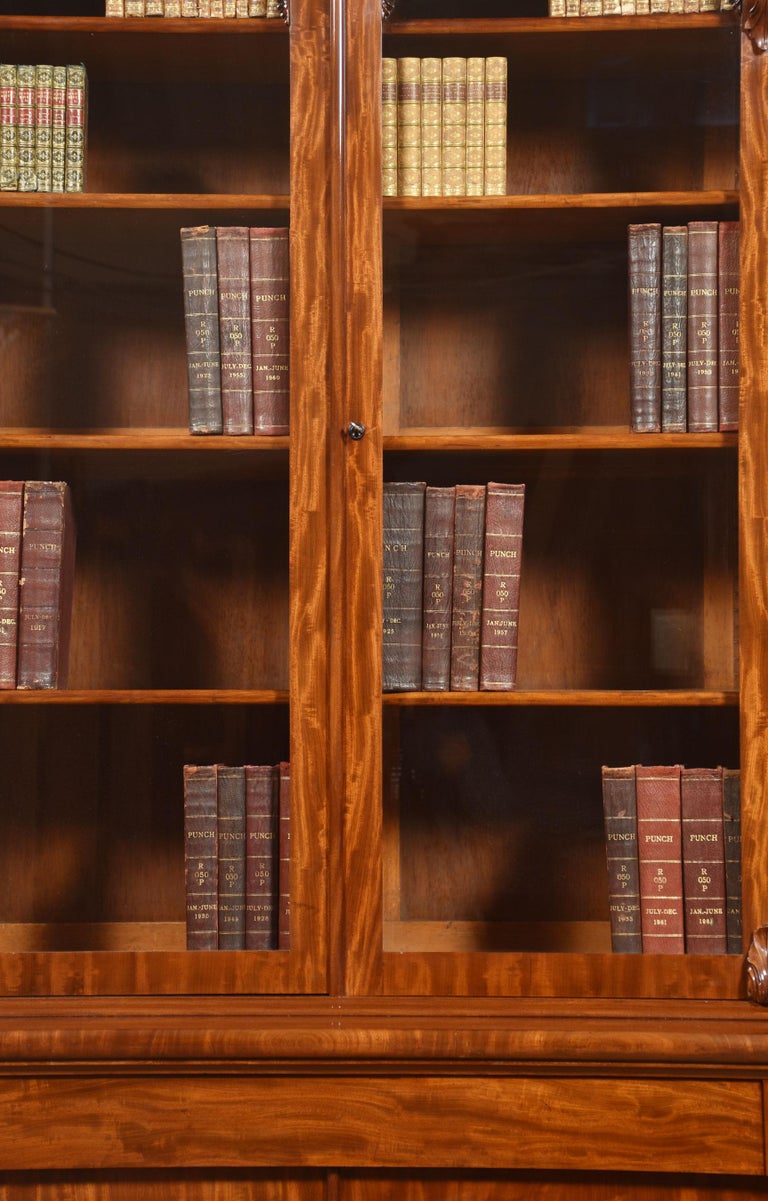 Mahogany Library Breakfront Bookcase For Sale at 1stDibs