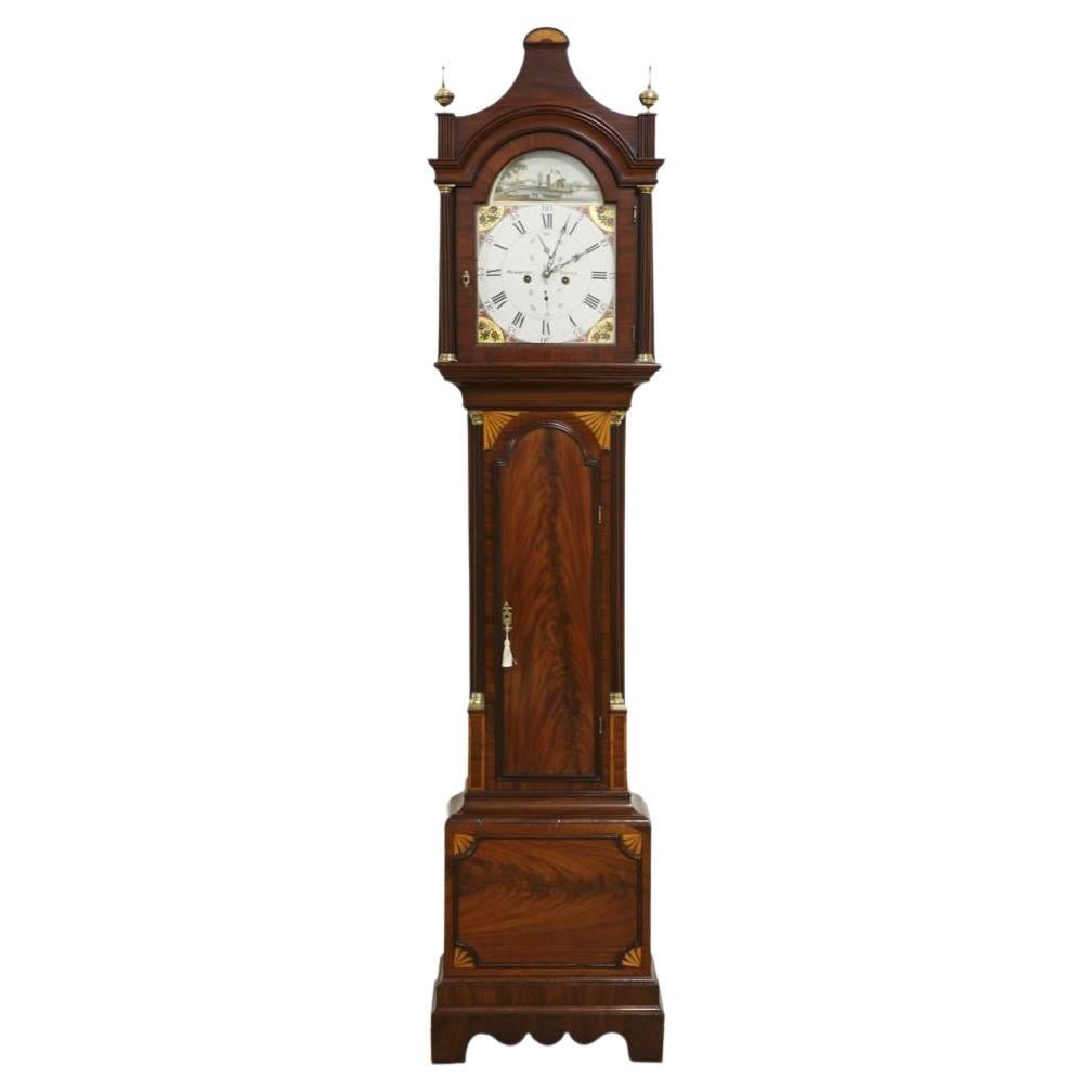 Outstanding 8 Day Flame Mahogany Moon Phase Longcase Clock by Nean ...