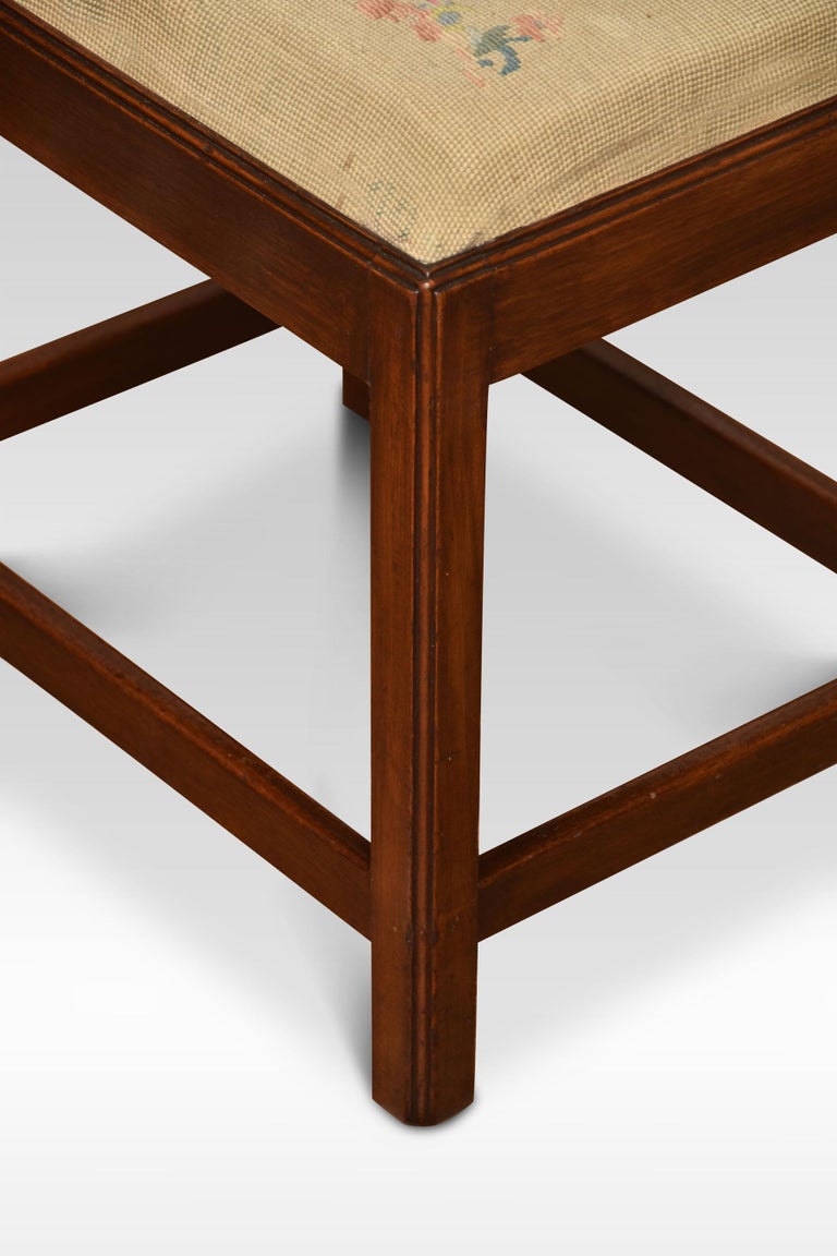 Mahogany Needlepoint Stool For Sale at 1stDibs