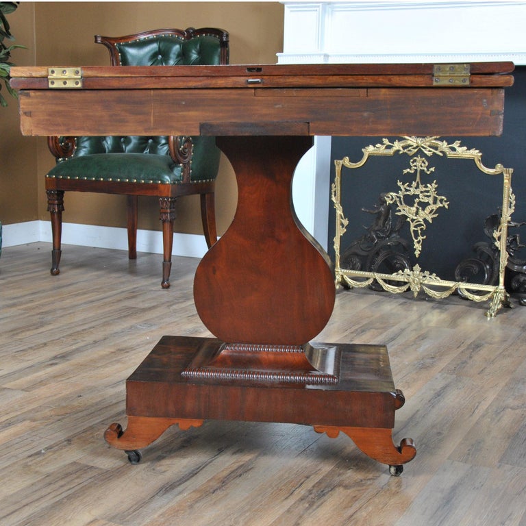 Mahogany Neoclassical Game Table For Sale at 1stDibs