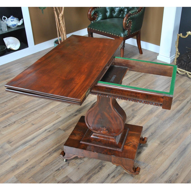 Mahogany Neoclassical Game Table For Sale at 1stDibs