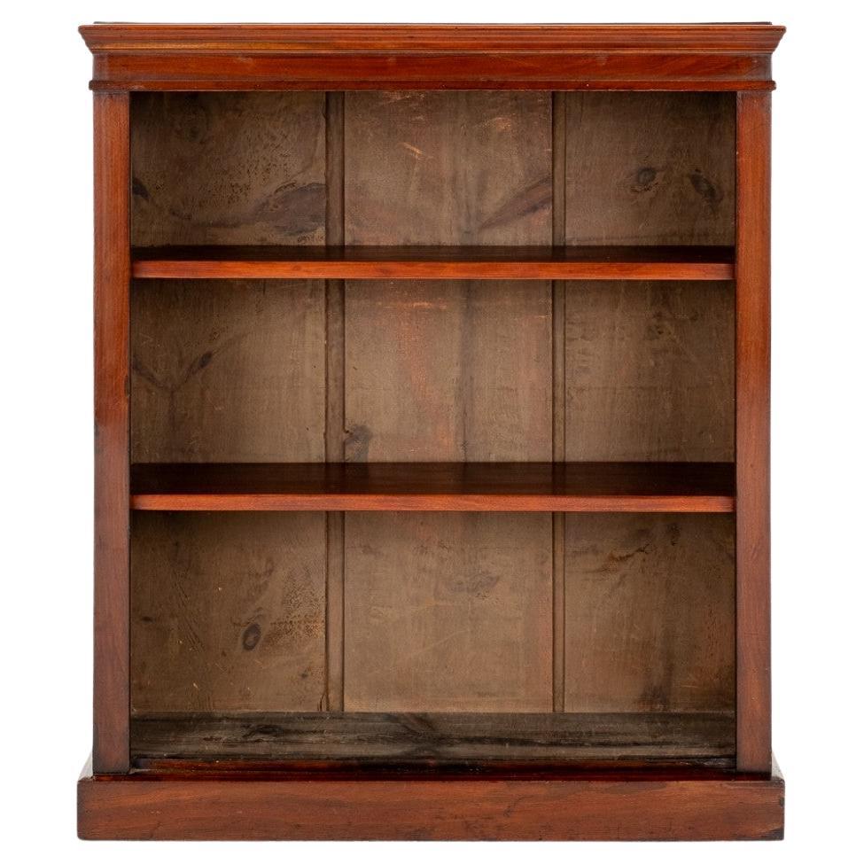 Mahogany Open Front Bookcase Victorian Book Shelf For Sale at 1stDibs