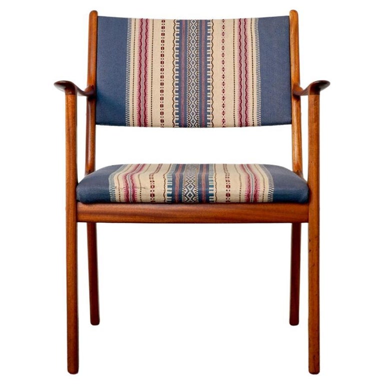 Mahogany Scandinavian Modern Danish Arm Chair by Ole Wanscher at 1stDibs
