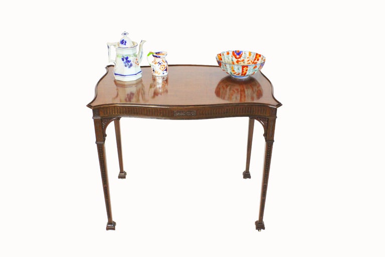 Mahogany Serpentine Silver Table For Sale at 1stDibs