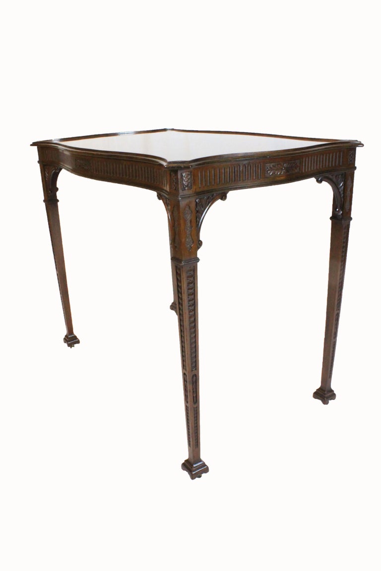 Mahogany Serpentine Silver Table For Sale at 1stDibs