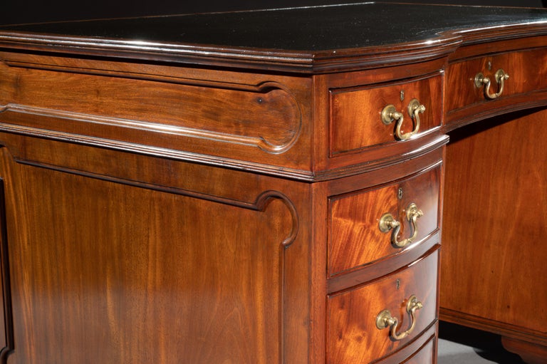Mahogany Shaped Pedestal Desk by S and H Jewel of Holborn at 1stDibs