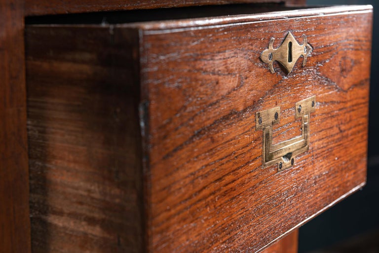 Mahogany and Teak Campaign Cabin Map Table/Chest, English, circa 1800 ...
