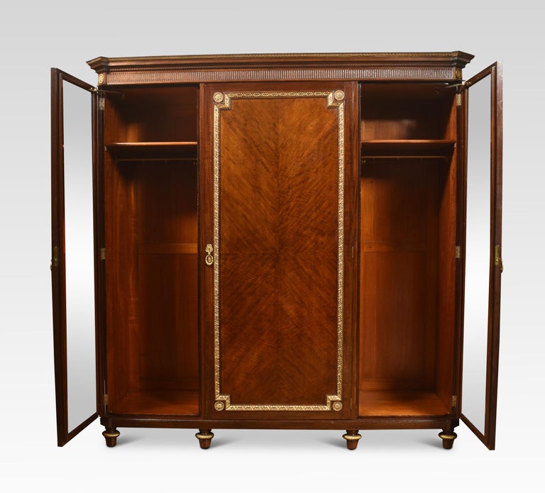 Mahogany Three-Door Compactum Wardrobe For Sale at 1stDibs