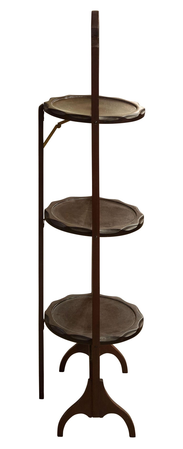 Mahogany Three Tier Folding Cake Stand, circa 1925 at 1stDibs