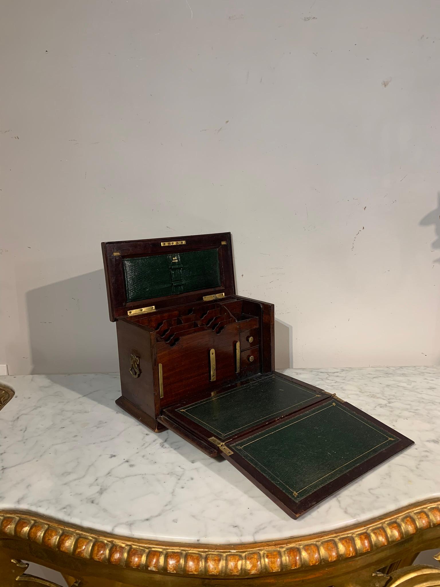 Mahogany Travel Writing Desk For Sale at 1stDibs
