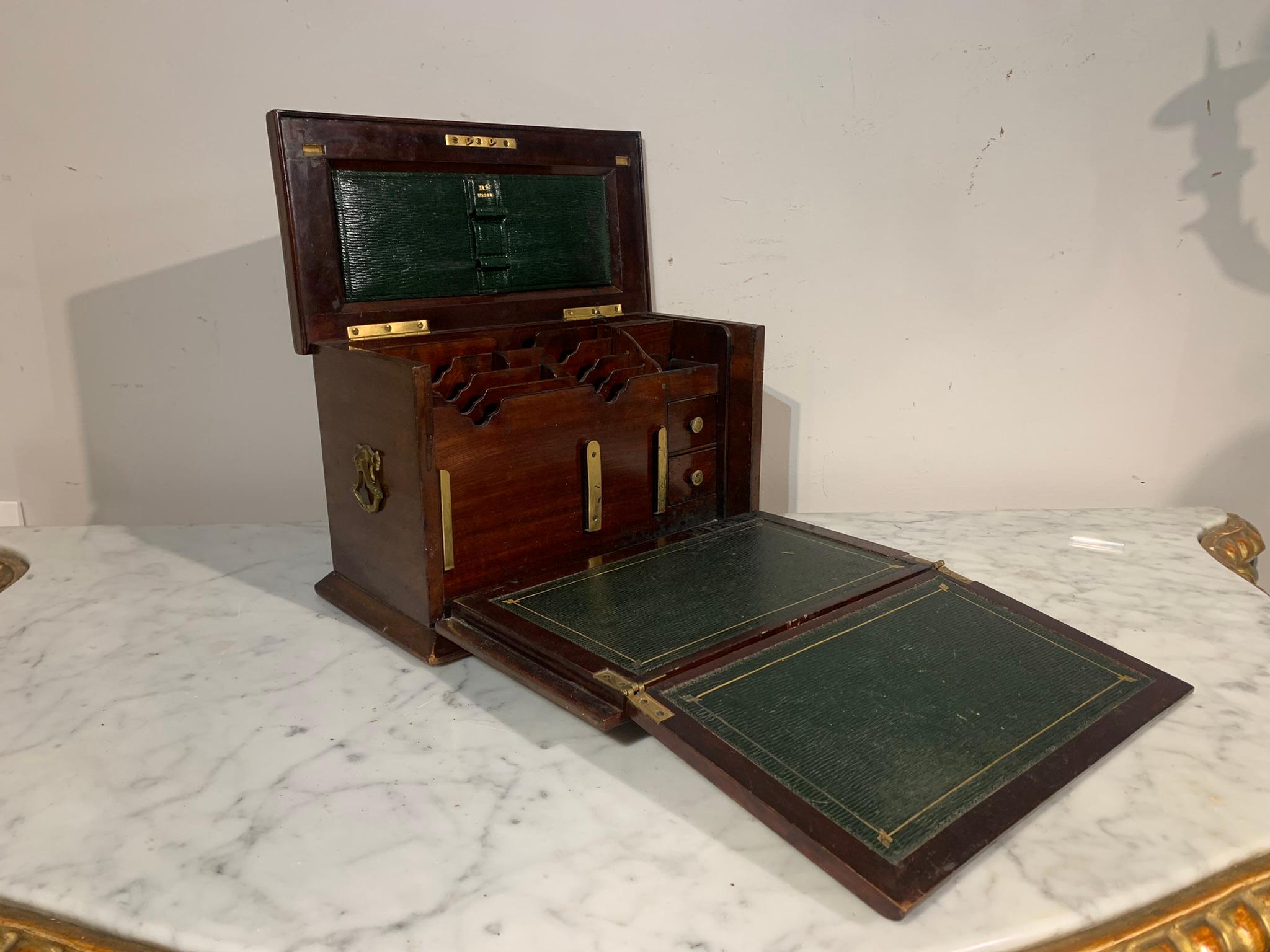 Mahogany Travel Writing Desk For Sale at 1stDibs