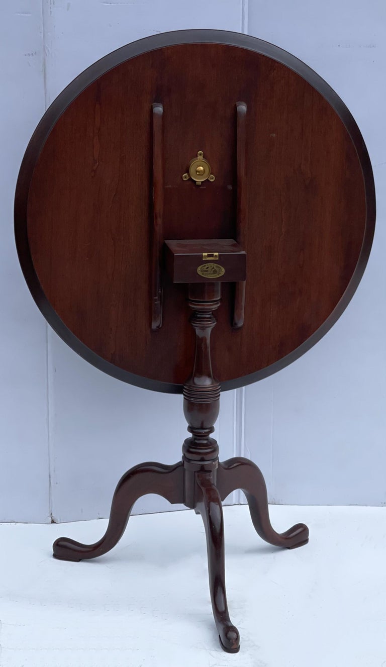 Mahogany Tripod Tilt Top Side Tables by Baker Furniture for Hitchcock ...