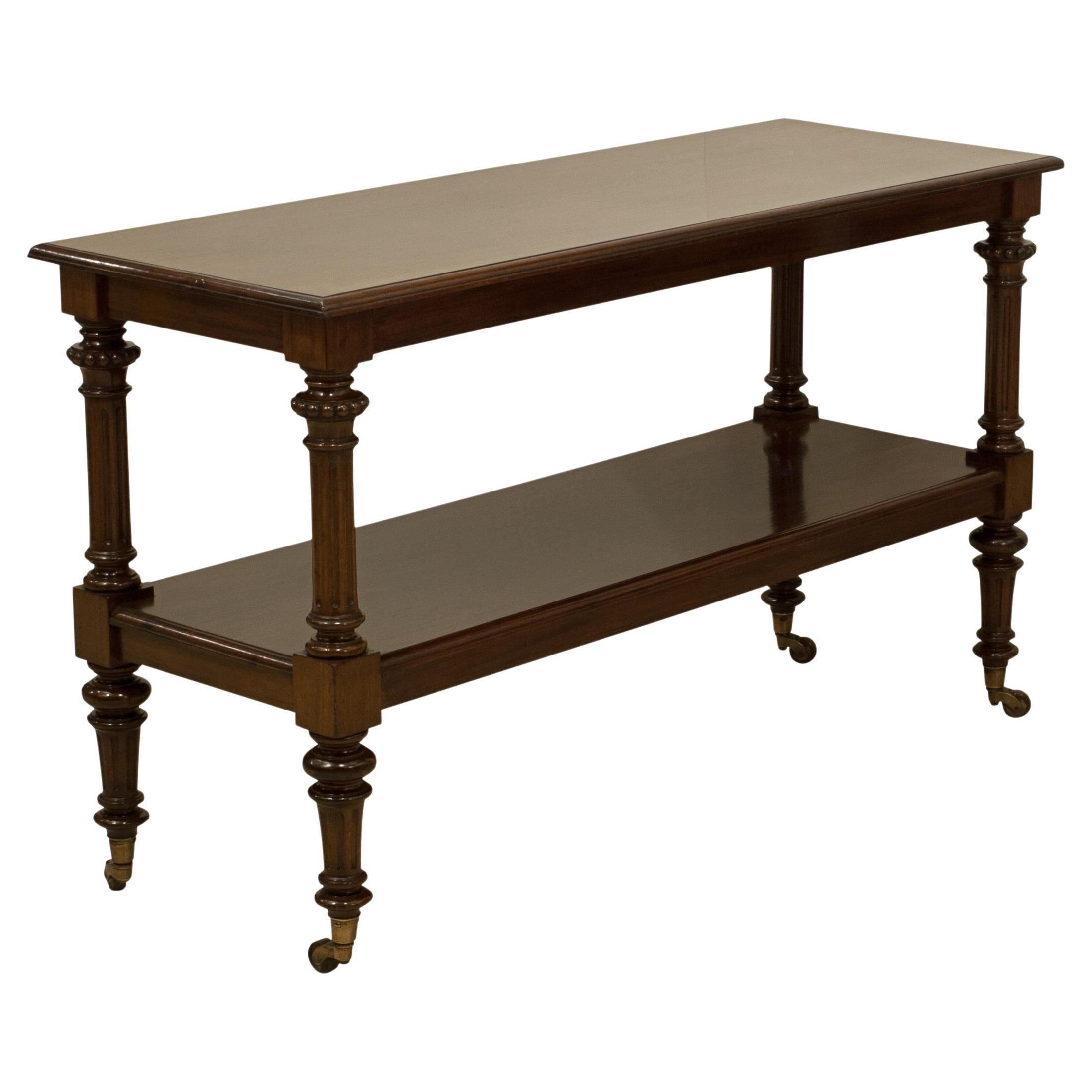 Mahogany Two Tier Buffet, Side Table For Sale at 1stDibs