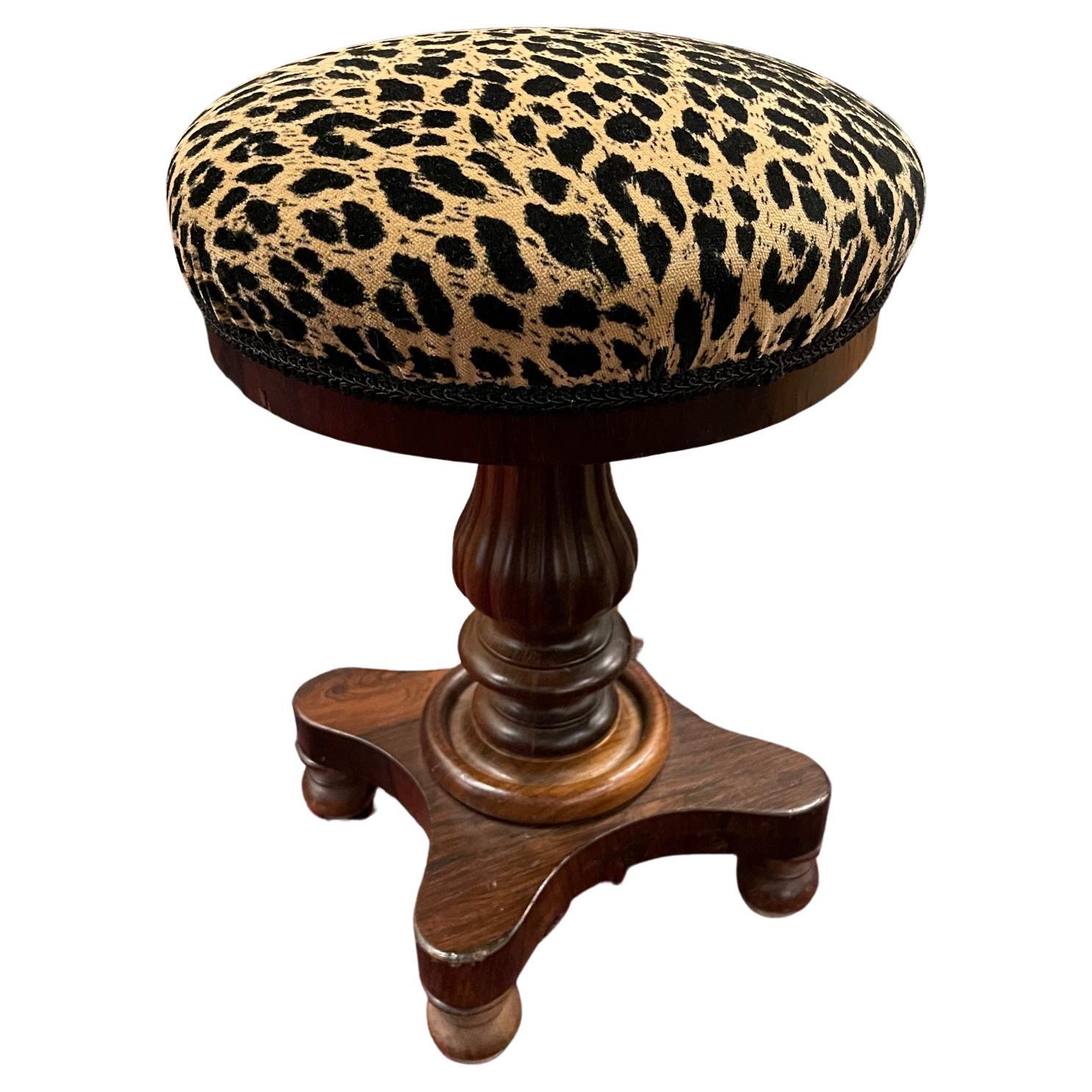 Piano Stool with Green Cushion, 19th Century For Sale at 1stDibs