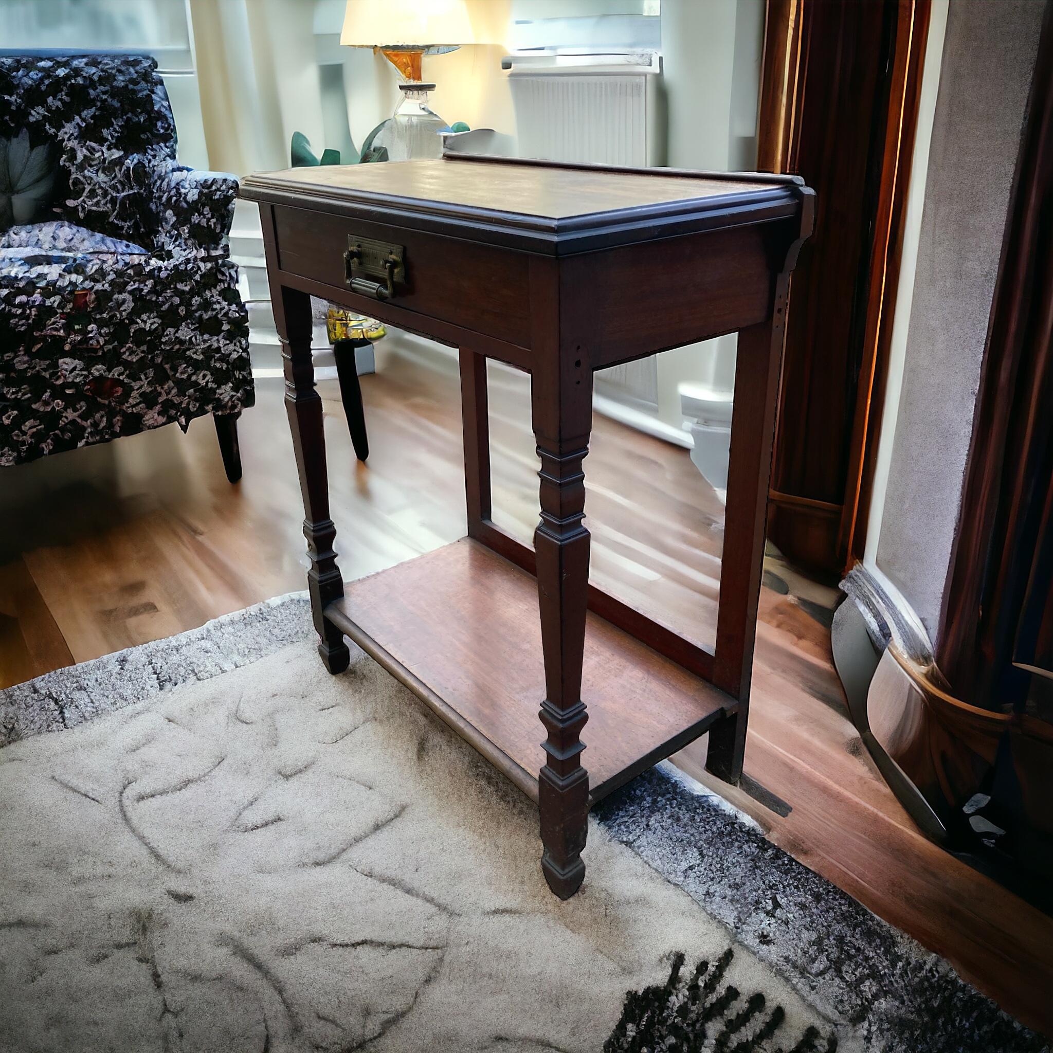 Mahogany Victorian Single Drawer Console table or Hall Table For Sale ...
