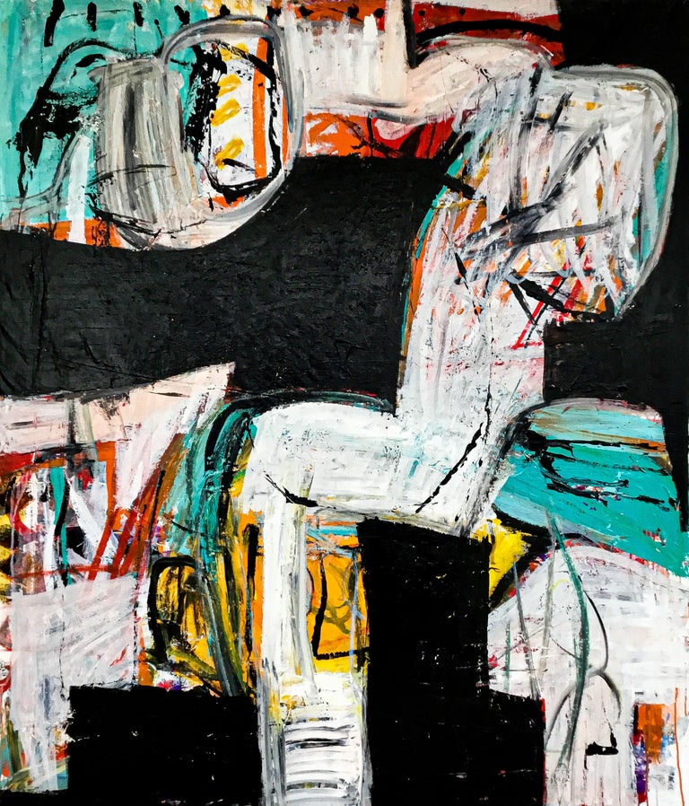 Maico Camilo - Large Abstract Acrylic Painting "Contemplation 2" For ...