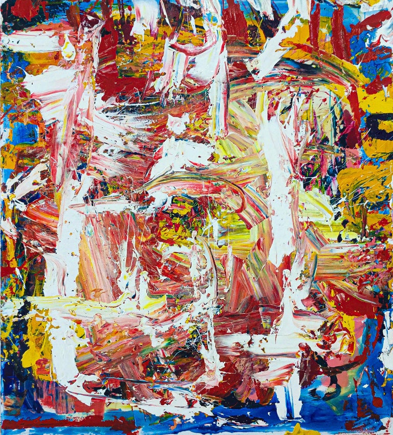 Maico Camilo - Large Abstract Acrylic on Canvas Painting "Encrypted ...