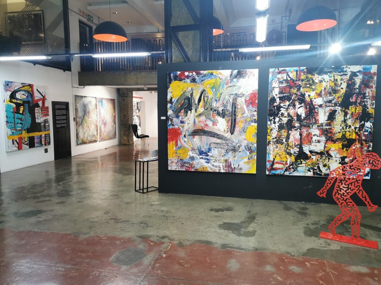 Maico Camilo - Large Abstract Acrylic on Canvas Painting "Encrypted ...