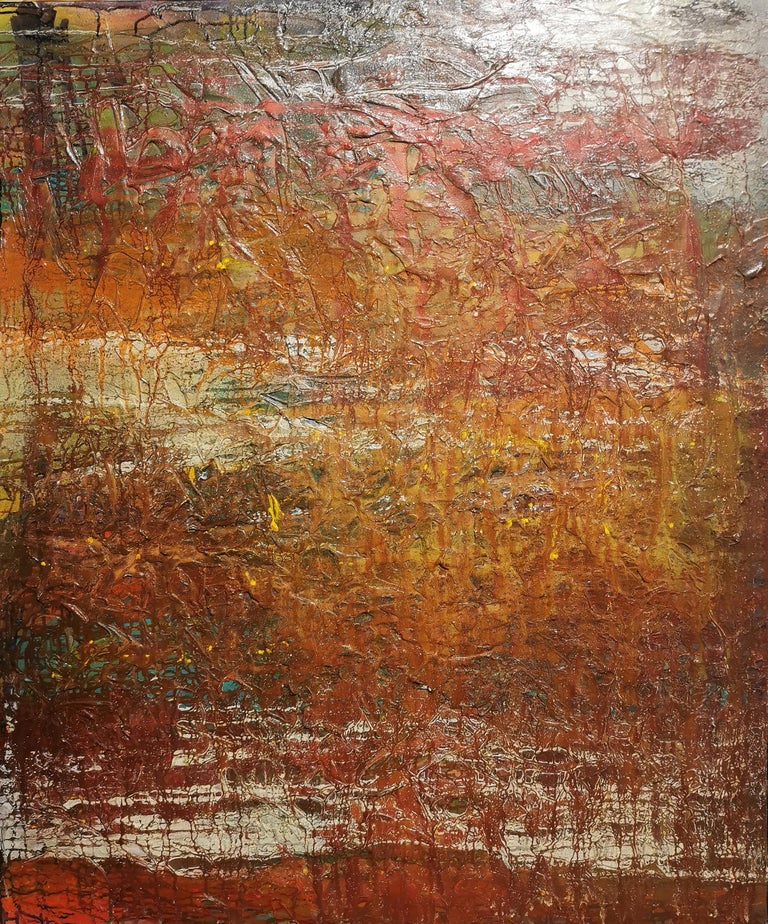 Maico Camilo - Impasto Earthy Abstract Acrylic and Enamel Painting ...