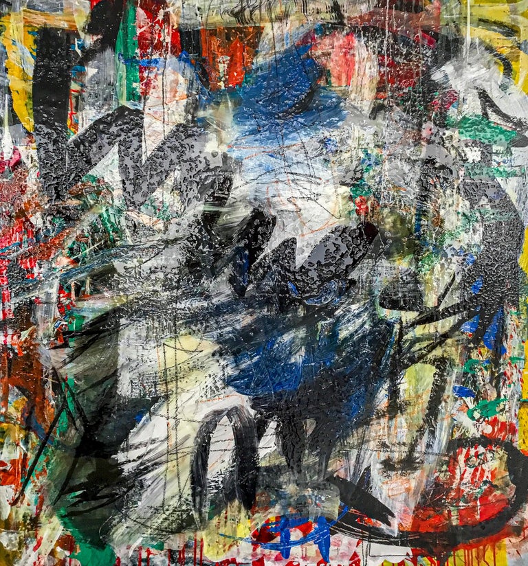 Maico Camilo - Large Abstract Acrylic, Gel and Epoxy Painting "Untitled ...