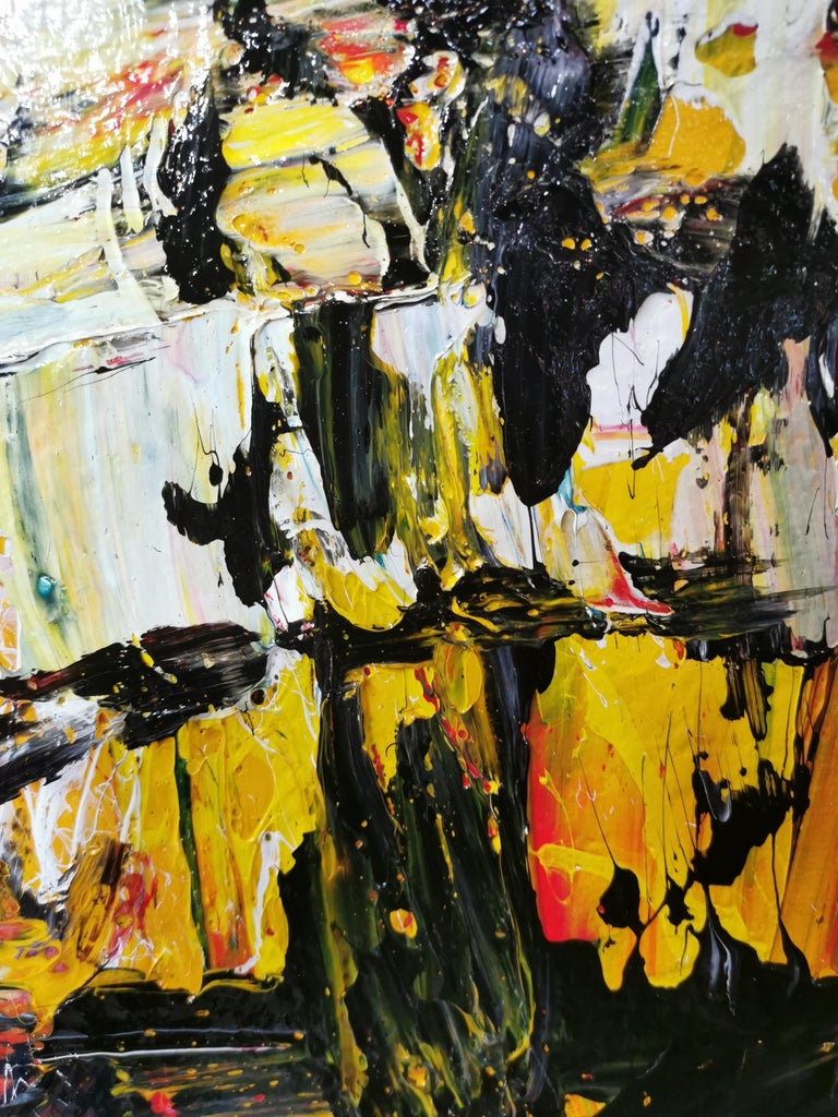 Maico Camilo - Large Abstract Acrylic on Canvas Painting "Encrypted ...
